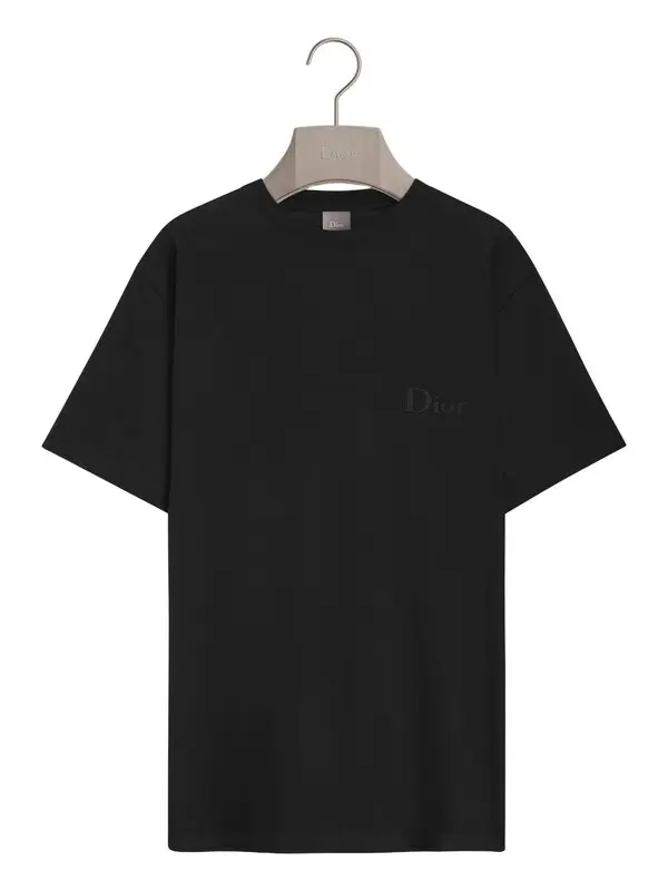 Dior T-shirt With Embroidery, Relaxed Fit - Black Cotton Jersey