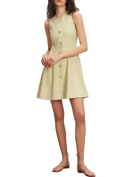 Veronica Beard Steiner Linen-blend Fit & Flare Dress - Pistachio