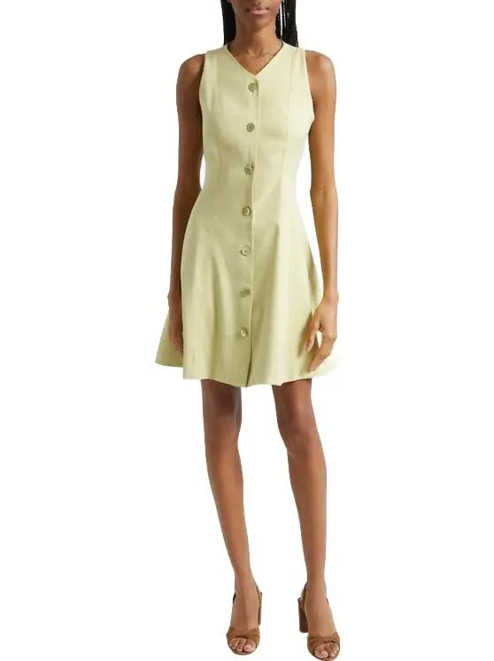 Veronica Beard Steiner Linen-blend Fit & Flare Dress - Pistachio