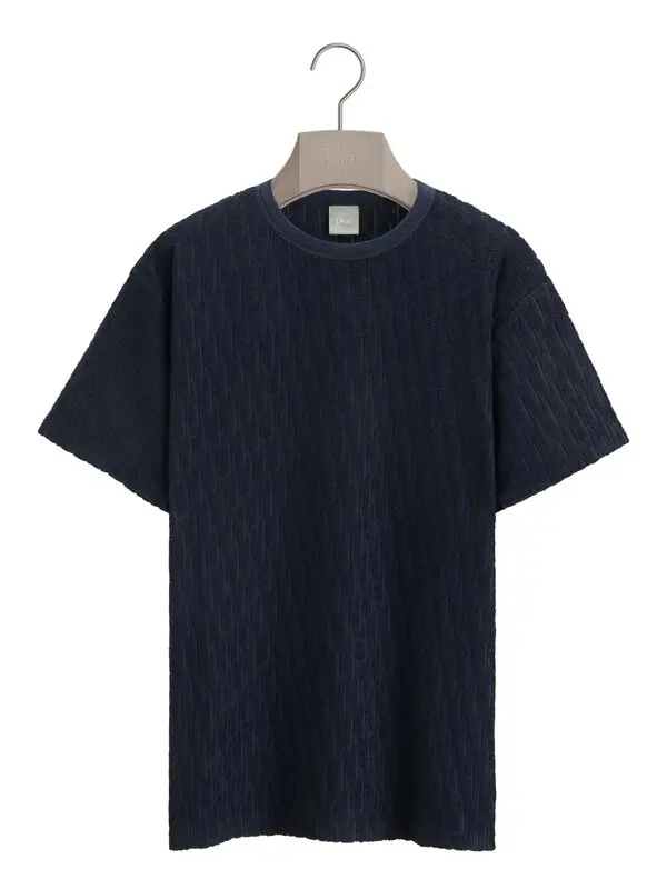 Dior Oblique T-shirt, Relaxed Fit - Navy Blue Cotton Terry