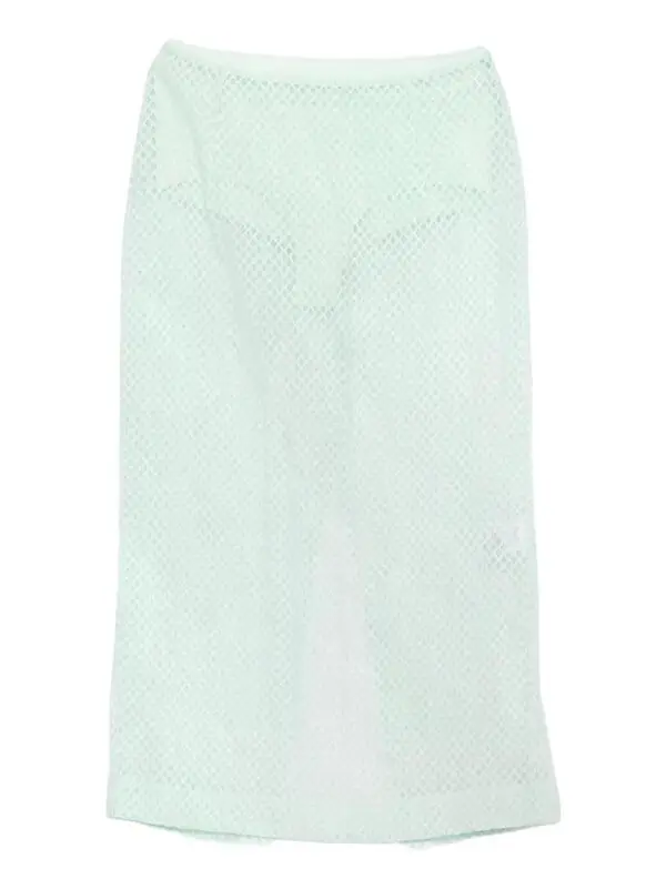 Patrizia Pepe Devoré Organza Midi Skirt - Green