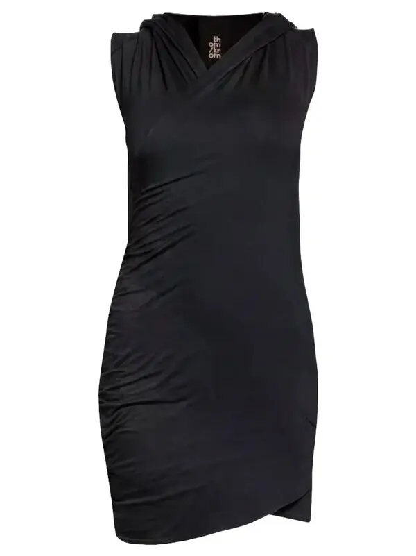 THOM KROM Sleeveless Ruched Mini Dress - Black