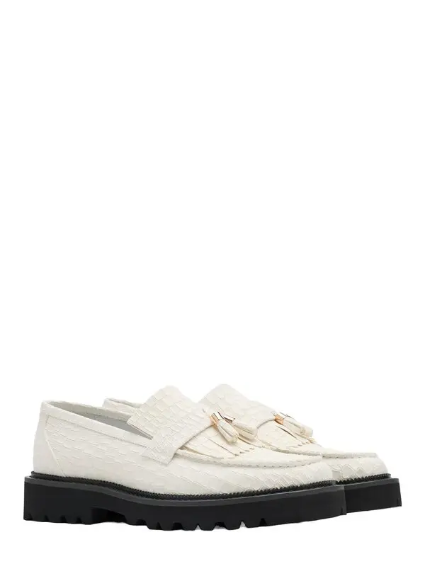 MARC NOLAN Journey Kiltie Fringe Loafer - White