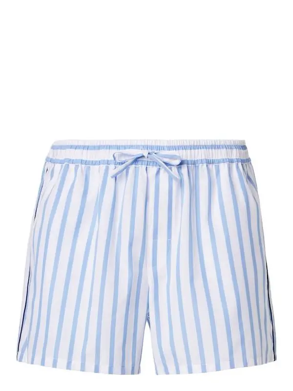 Dolce & Gabbana Striped Cotton And Silk Poplin Shorts - Blue