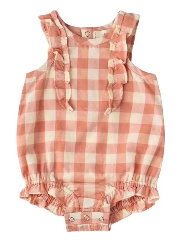 PEHR Checkmate Flutter Bodysuit - Melon