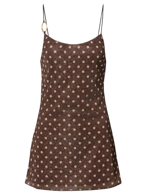 Oseree Lumière Polka-dot Minidress - Brown