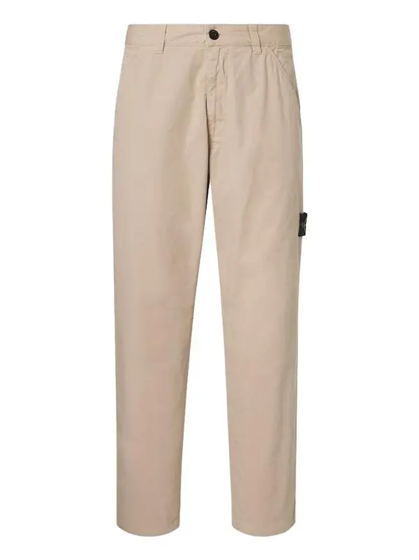 Stone Island Compass Cotton Straight Pants - Beige