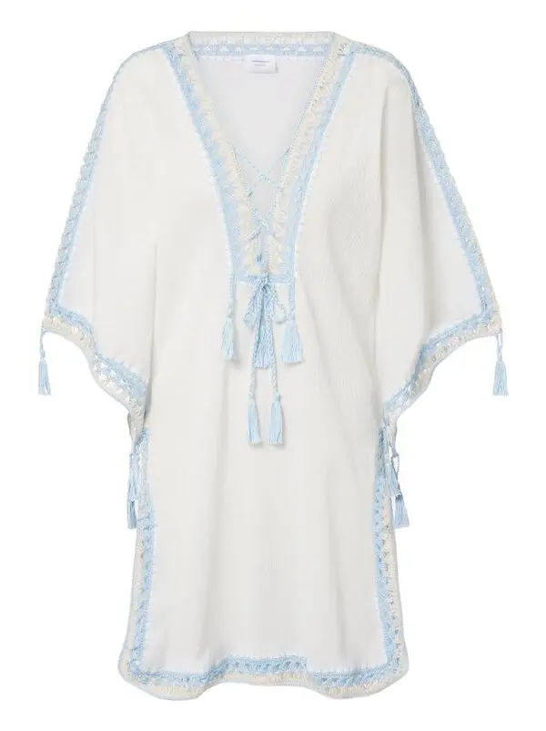 Anna Kosturova Crochet Cotton Kaftan - White