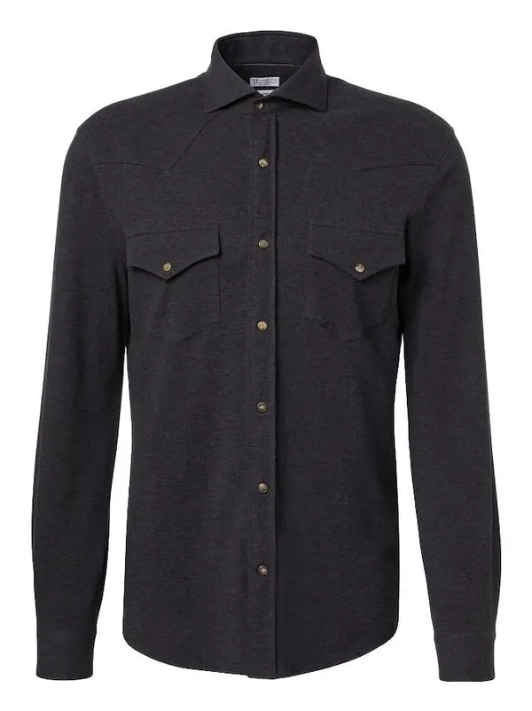 Brunello Cucinelli Cotton Overshirt - Grey