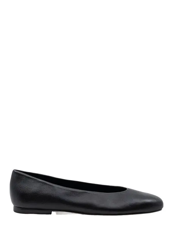 ANDREA GOMEZ Dalia Leather Ballerina Flat - Black