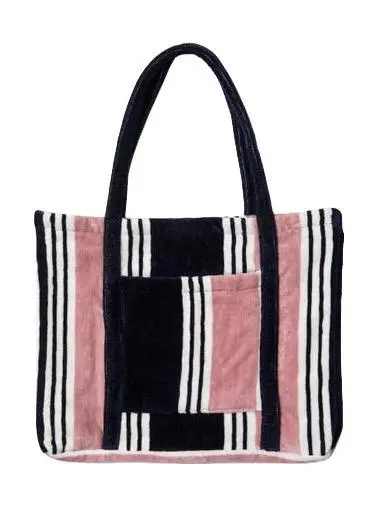 CHRISTY College Striped Towelling Beach Tote Bag - Lagoon