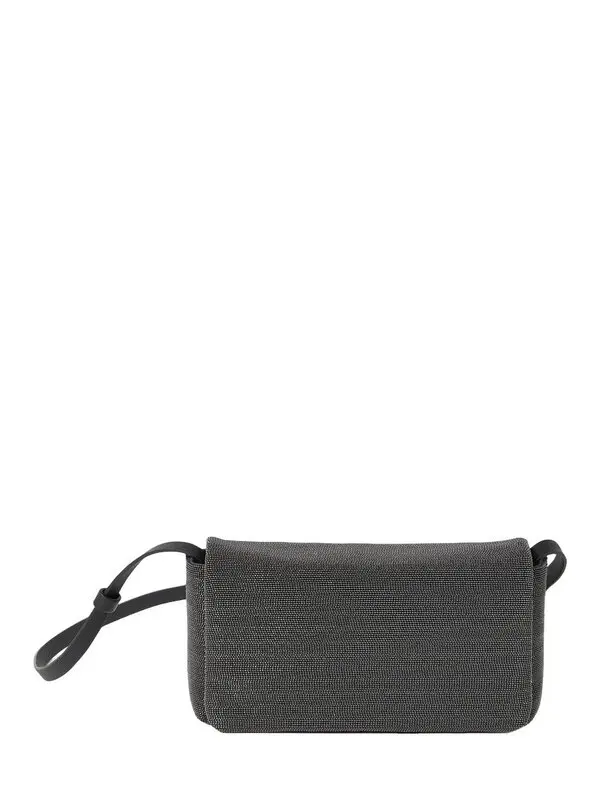 Brunello Cucinelli Precious Flap Bag In Grained Leather - Black