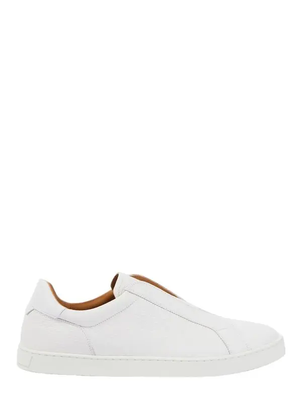 Magnanni Open Leather Slip-on Sneakers - White