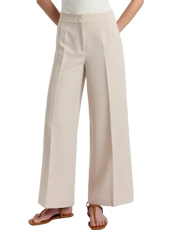 Santorelli Thea Wide-leg Cropped Pant - Beige