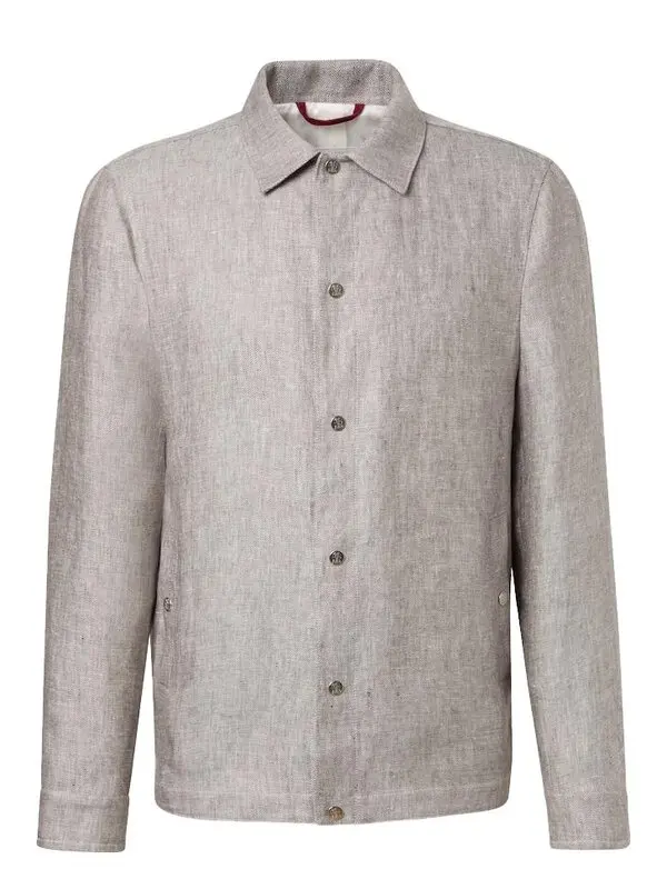 Brunello Cucinelli Hemp And Linen Overshirt - Beige