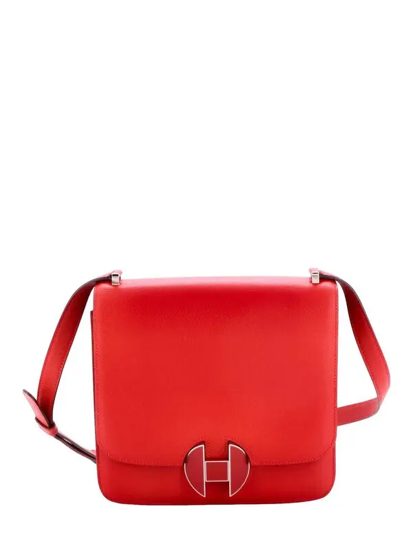 Hermès 2002 Shoulder Bag Evercolor 20 - Rouge Casaque