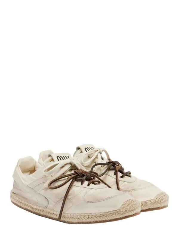 Miu Miu Gymnasium Canvas Sneakers - White