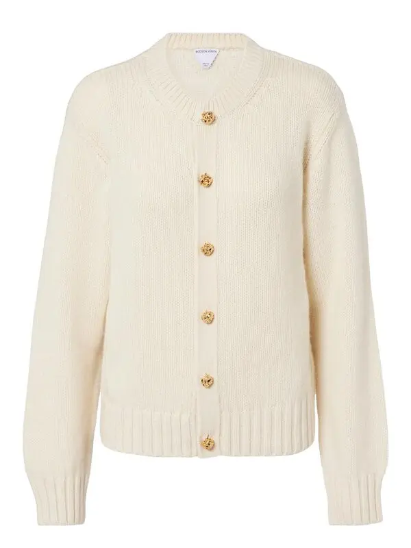 Bottega Veneta Knot Cashmere Cardigan - Beige