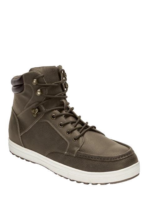 KINGSIZE Mock Toe Lace-up Faux Leather Boots - Brown