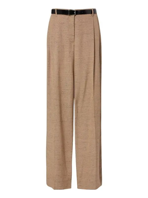 Dolce & Gabbana Pleated Belted Wide-leg Pants - Beige