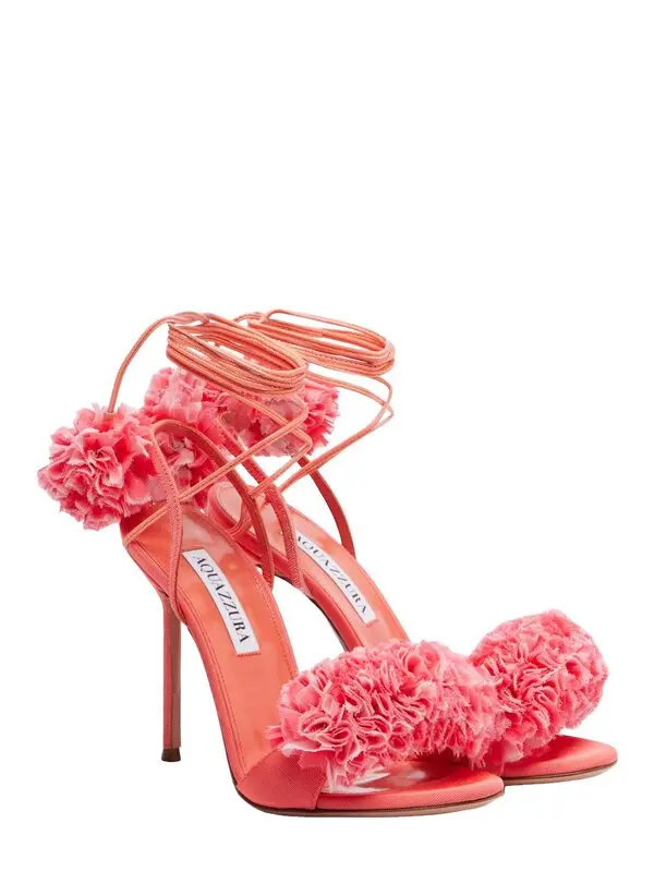 AQUAZZURA Cherry Kiss Leather-trimmed Sandals - Pink