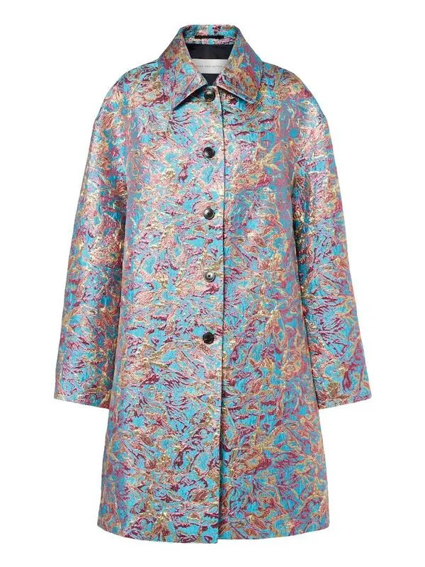 Dries Van Noten Brocade Coat - Blue