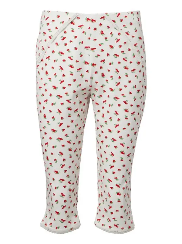 Posse Ebony Printed Cotton-blend Capri Pants - White