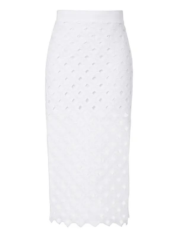Max Mara Zorro Macramé Midi Skirt - White