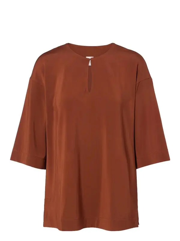 Max Mara Giglio Keyhole Oversized Top - Brown