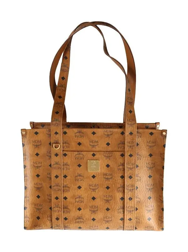 Mcm Aren Vi Large Tote Bag - Cognac