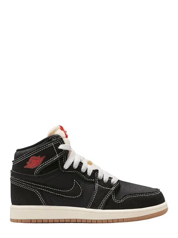 JORDAN 1 Retro High Og Flight Club Sneakers - Black/sail/gum Medium Brown