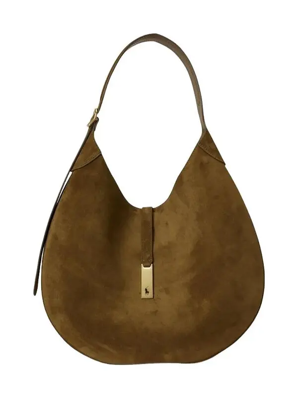 Polo Ralph Lauren Id Suede Shoulder Bag - Artichoke