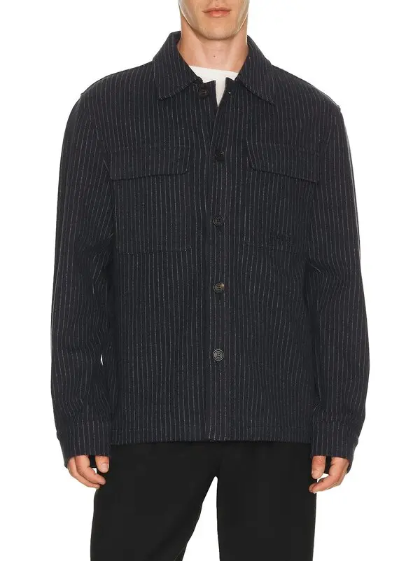 Mackage Porter Overshirt In Navy - Navy & Cream