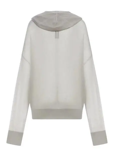 Rick Owens Maglia Hun Hoodie - Pearl