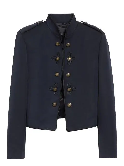 NILI LOTAN Betsy Virgin Wool Military Jacket - Midnight