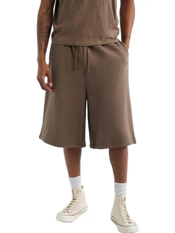ELWOOD Core Big Cotton French Terry Sweat Shorts - Vintage Brown