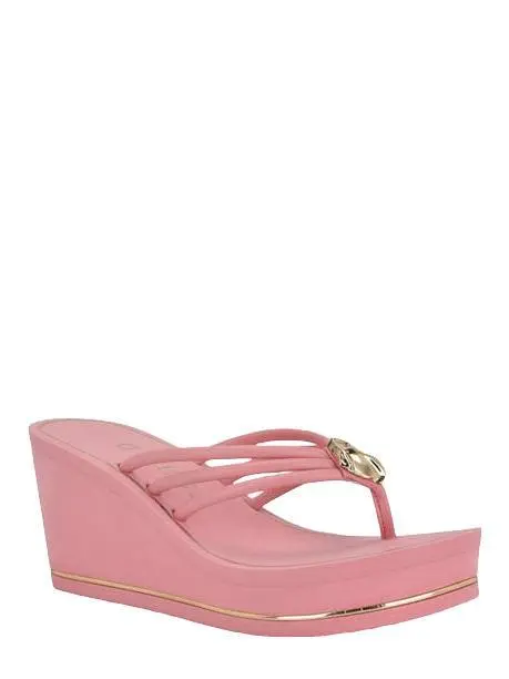 Guess Sabrie Platform Wedge Sandal - Medium Pink