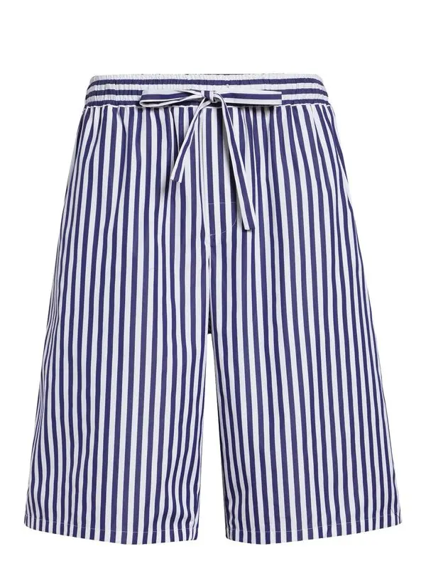 Dolce & Gabbana Stripe Cotton & Silk Poplin Bermuda Shorts - S8056 Rigato