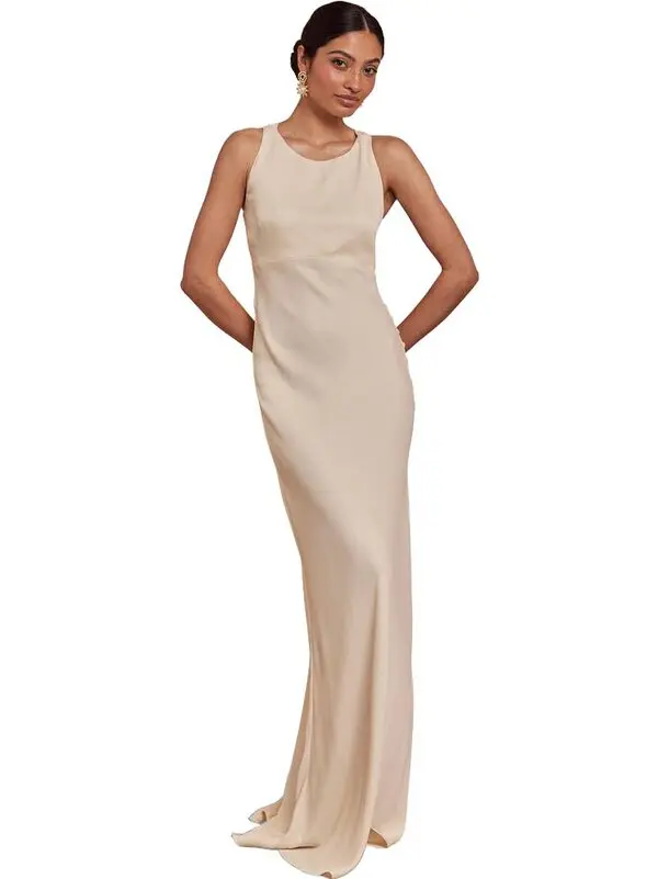MAIDS TO MEASURE Coco Satin Dress - Champagne Ivory