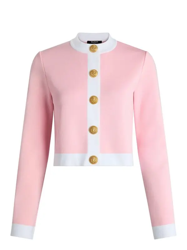 Balmain Buttoned Knit Cardigan - Pink