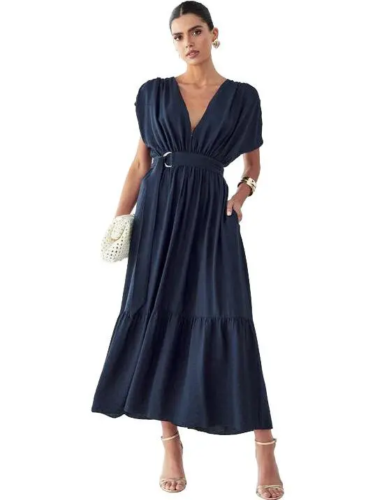 ST MRLO Este Midi Dress - Navy Blue