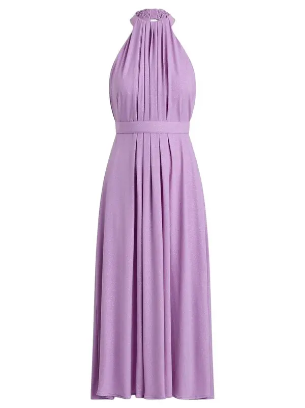 Scanlan Theodore Tinsel Turban Neck Gown - Lilac