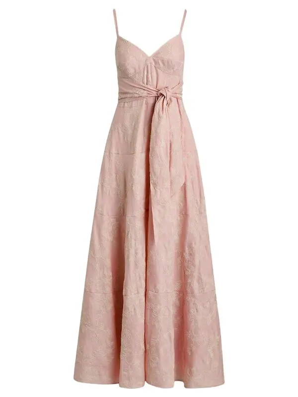 Scanlan Theodore Linen Cornelli Dress - Apricot