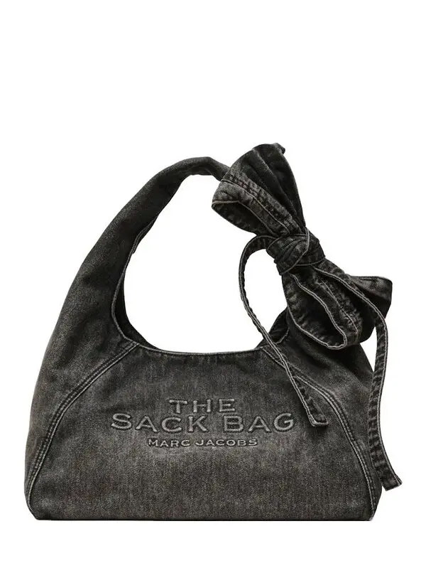 Marc Jacobs Denim Bow Sack Bag - Black Wash