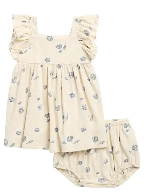RYLEE + CRU Mariposa Ruffle Cotton Dress With Bloomers - Natural