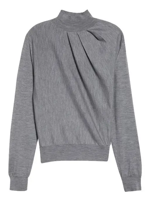 Givenchy Draped Merino Wool-blend Sweater - Light Grey