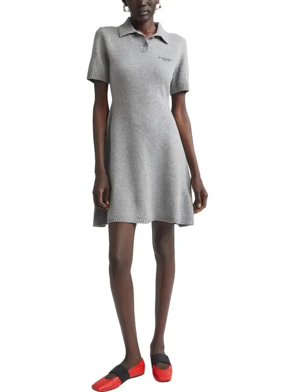 Givenchy Wool And Cashmere Polo Minidress - Light Grey