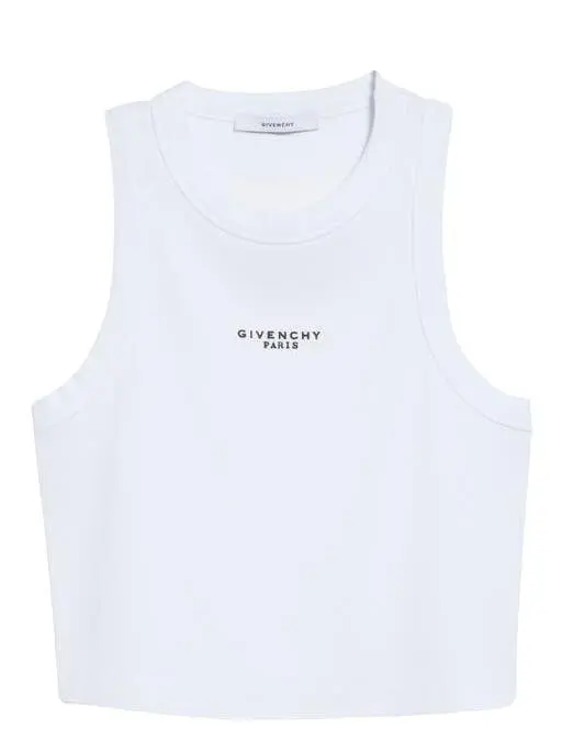 Givenchy Crop Racerback Tank - White