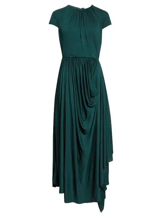 Givenchy Draped Jersey Maxi Dress - Green Forest