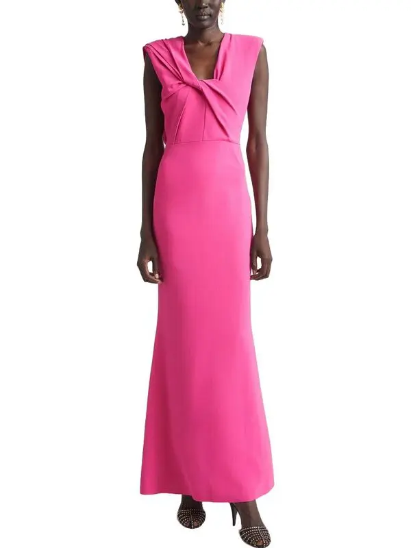 Givenchy Draped Cady Gown - Fuchsia